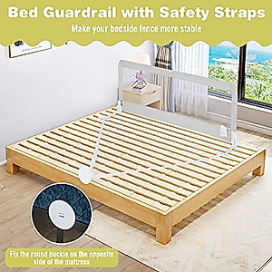 INFANS Bed Rails for Toddlers, Foldable Safety Baby Crib Rail Fit for Kids Twin, Extra Long Swing Down Bed Guardrail for Convertible Crib, Queen & King Mattress, Side Bed Guard(1 Pack, Light Grey)