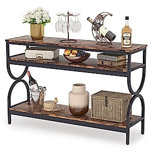 LITTLE TREE 55 Inch Long Narrow Entryway Hallway Accent Console Table Industrial TV Stand