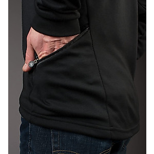 AERO|TECH|DESIGNS | Men's Long Sleeve Merino Wool Jersey | High Collar Performance Wool Blend Pullover | Medium | Black