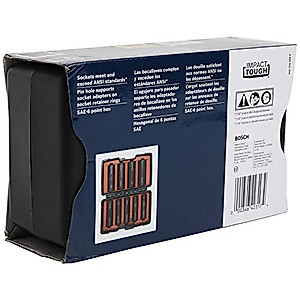 BOSCH 27286 1/2 In. Impact Tough Deep Well Socket Set, 9-Piece,Gray