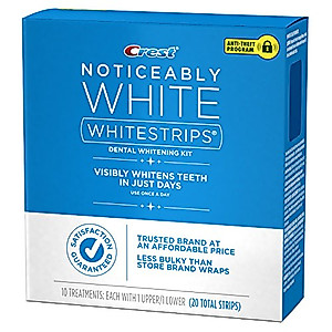 Crest 3D Whitestrips, Noticeably White, Teeth Whitening Strip Kit, 20 Strips (10 Count Pack)