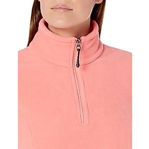 Amazon Essentials Women's Classic-Fit Long-Sleeve Quarter-Zip Polar Fleece Pullover Jacket - Discontinued Colors, Coral Pink, X-Large