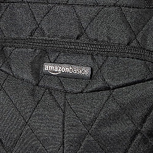 Amazon Basics Underseat Carry-On Rolling Travel Luggage Bag, 14 Inches, Black Quilted