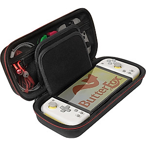 ButterFox Carrying Case for Hori Split Pad Compact, 20 Game Slot Holders (18 Physical + 2 digital), Compatible with Both Regular Switch and Swith OLED - Black