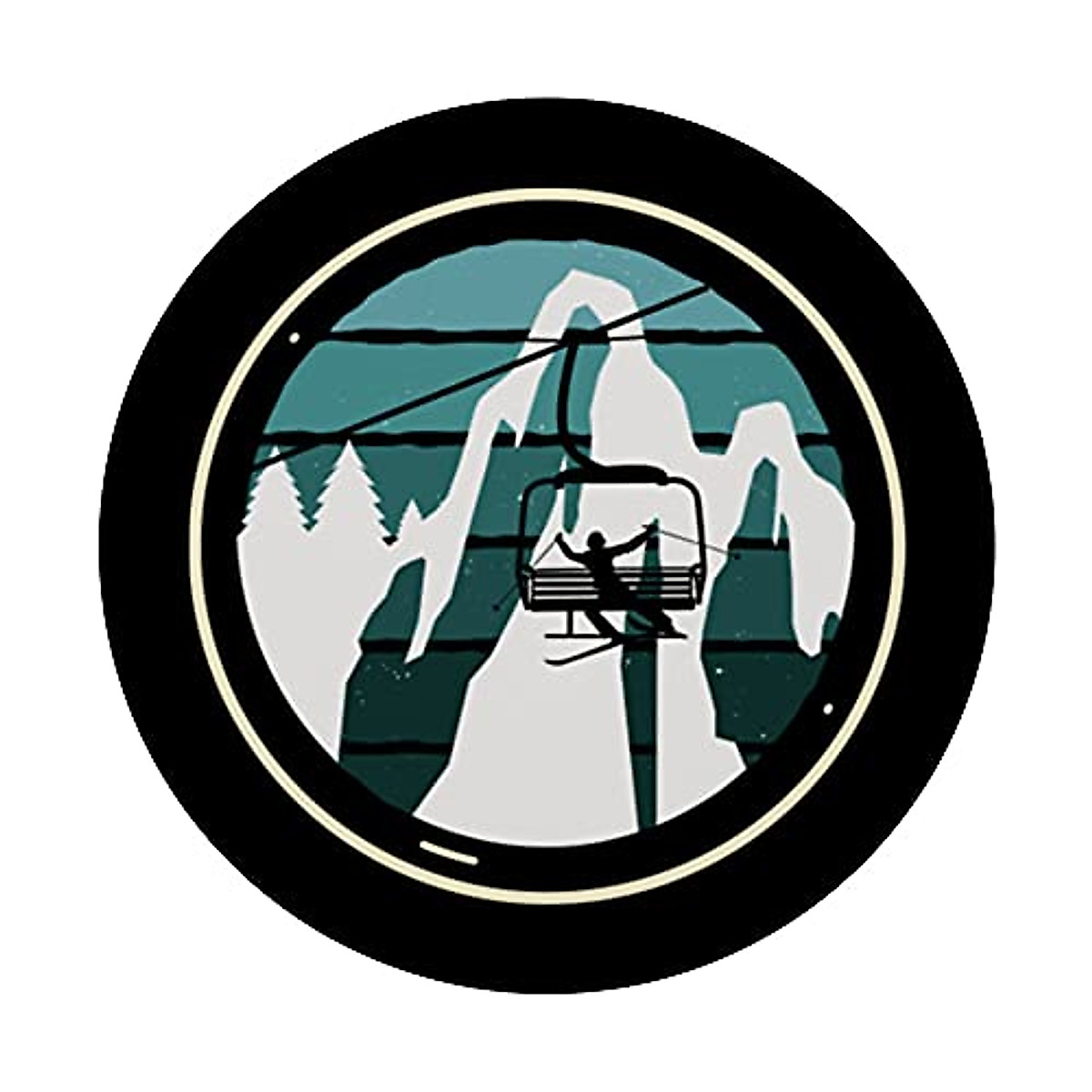 Skiing Mountains Ski Lift PopSockets Swappable PopGrip