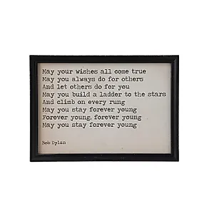 Creative Co-Op May Your Wishes… Wood Framed Wall Décor