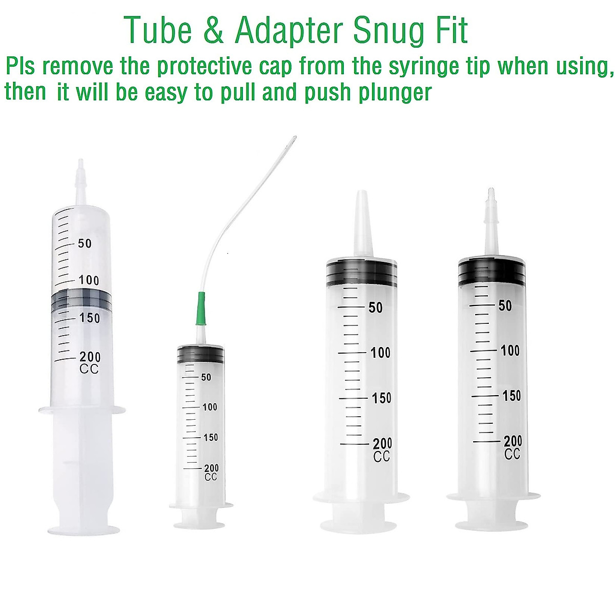 200ml Large Plastic Syringe with Tubing Tip Cap for Liquid Jello Shots Oral Lip Gloss Crafts Epoxy Feeder Pet Watering Party Enema Irrigator Measure Refill Oil Glue Applicator Dispenser without Needle