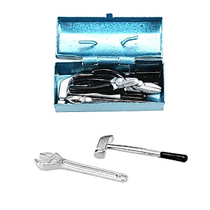 LAFEINA 1:10 RC Crawler Decoration Tools Mini Decorative Wrench Hammer Screwdriver Toolbox for 1/10 RC Crawler Car SCX10 D90 D110 TF2 TRX4