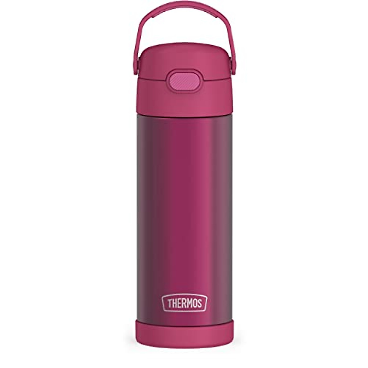 THERMOS FUNTAINER 16 Ounce Stainless Steel Vacuum Insulated Bottle with Wide Spout Lid, Rosewoood