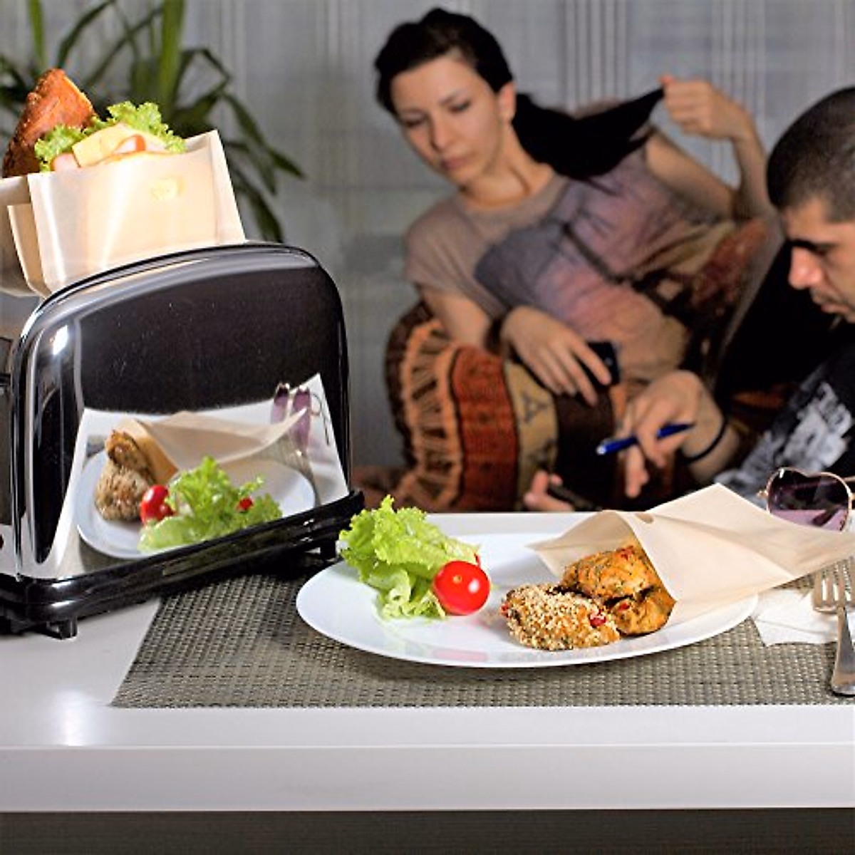 12 Toaster Bags Reusable for Grilled Cheese Sandwiches | Safest On The Market - Non Stick Toast Bag