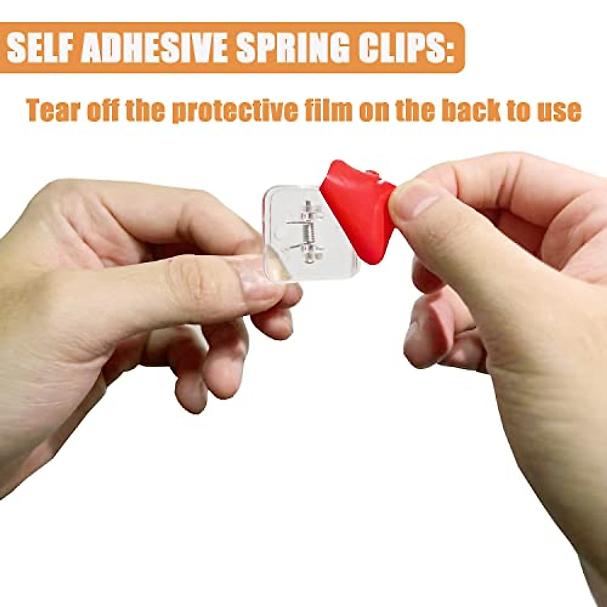 20 Pieces Self Adhesive Clips, Wall Clips,Tapestry Hangers,Photo Clips for Paper Flag Hanger,Sticky Clips for Teachers,Double-Sided Adhesive Spring Clips for Poster Home Office Rope