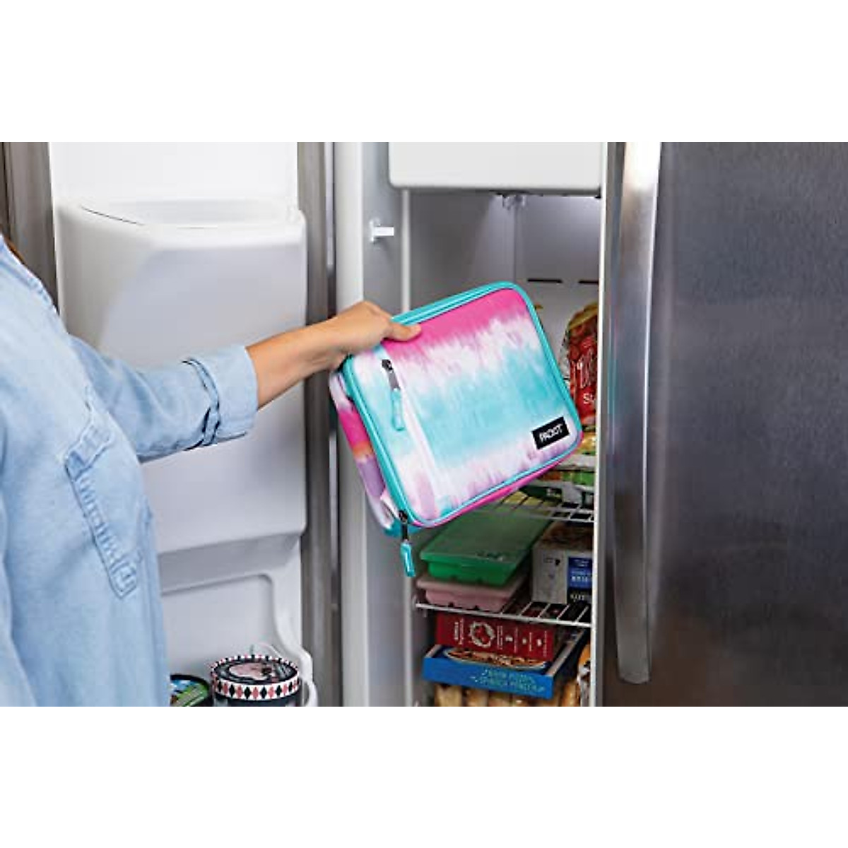 PackIt Freezable Classic Lunch Box (Tie Dye Sorbet) and Snack Box Bundle