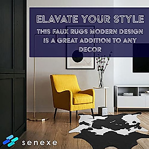 senexe Faux Cowhide Rug 6x5ft - Cow Hide Rug - Synthetic Cow Hides and Skins Rug - Faux Cow Rugs for Living Room - Cowhide Rugs for Living Room & Home w/ Ultra Soft Backing