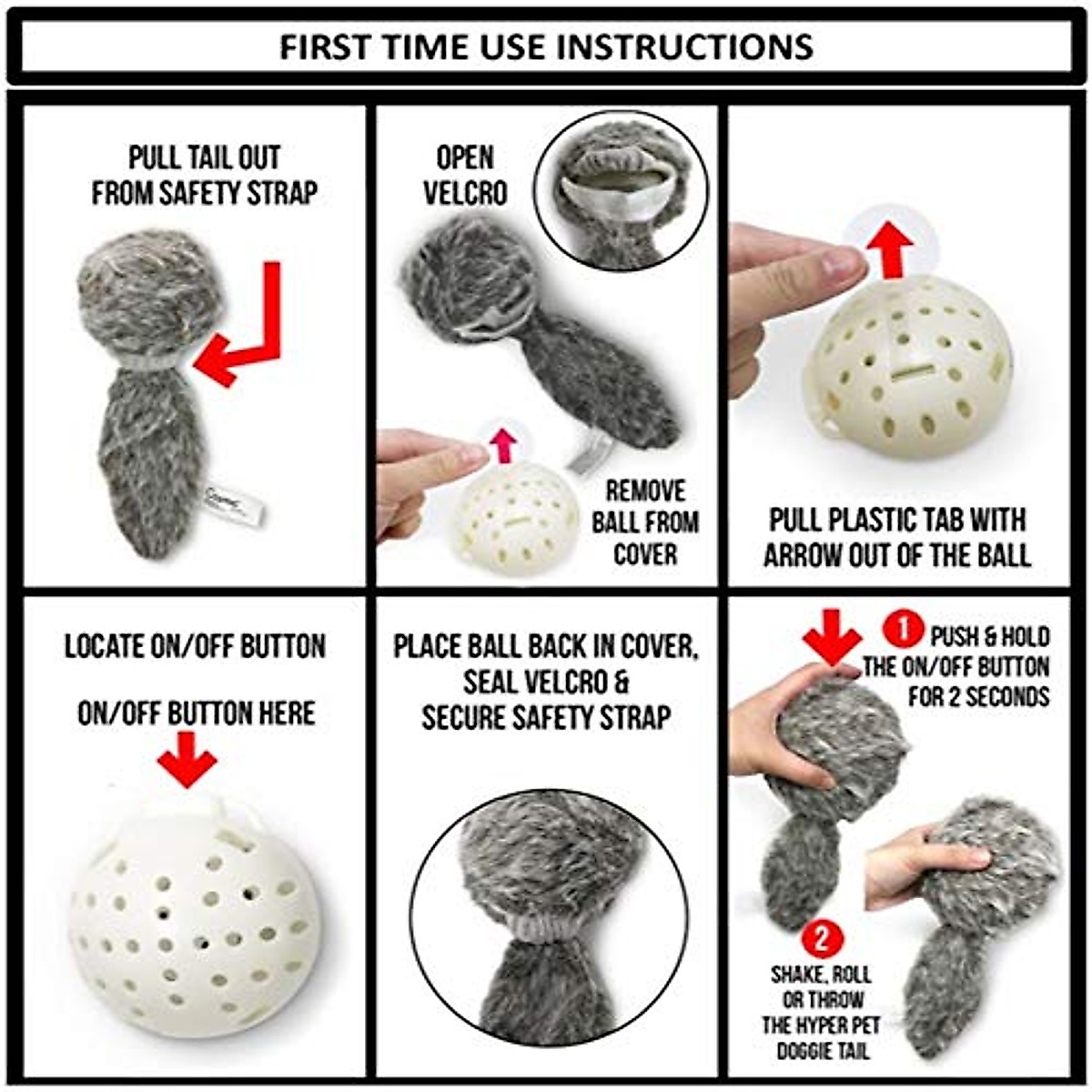 Hyper Pet Doggie Tail Interactive Plush (Wiggles, Vibrates, and Barks – Dog Toys for Boredom and Stimulating Play)