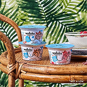 Wallaby Organic Aussie Greek Yogurt, No Sugar Added, Strawberry, 5.3 oz. USDA Organic
