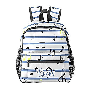 Grandkli Musical Notes Personalized Kids Toddler Backpack for Boys Girls ,Custom Mini School Backpack Bags Kindergarten