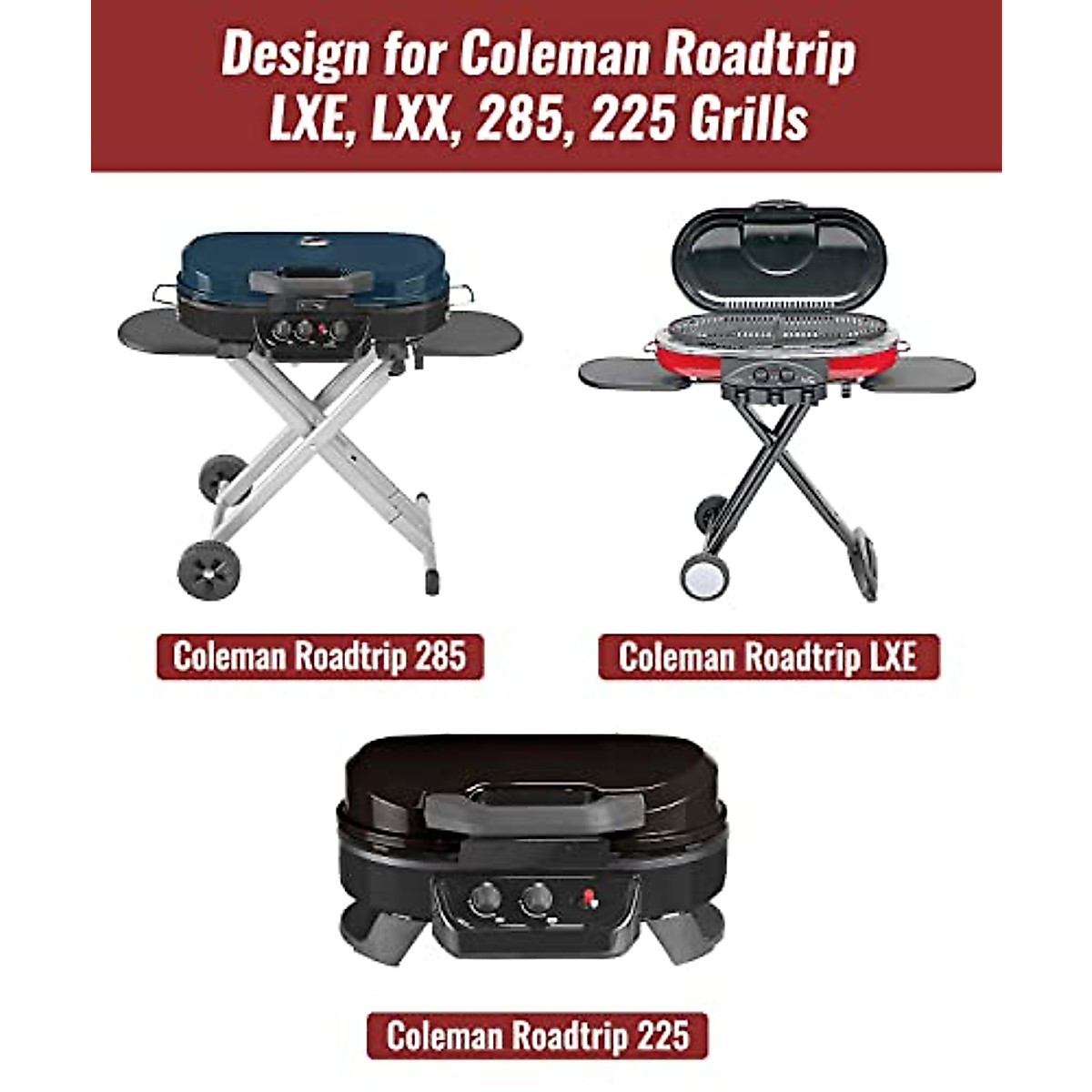 NUPICK Portable Grill Cover for Coleman Roadtrip LXX / LXE / 285 / 225 Grill, Waterproof and Windproof Small Grill Cover, Come with Grill Brush