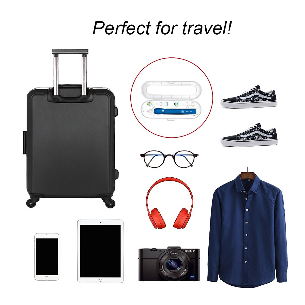 Nincha Portable Replacement Plastic Electric Toothbrush Travel Case for Oral-B Pro Series