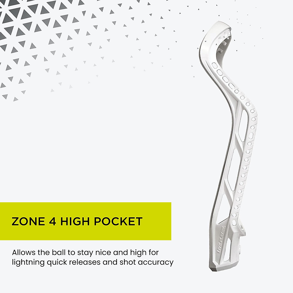 Epoch Women's 10-Degree Elite Lacrosse Unstrung Head for Attack/Midfield Power Players, Bottom Rail Design with Stiff Flex iQ3, Knot Lock Technology for Optimum Control and Feel, Made in USA