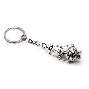 Censer Incense Burner Key Ring Accessory, Silver Tone Christian Faith Keychain Religious Gift Zinc Alloy Censer Key Ring for Bag Keychain Keyring Decoration, 4.52 Inches