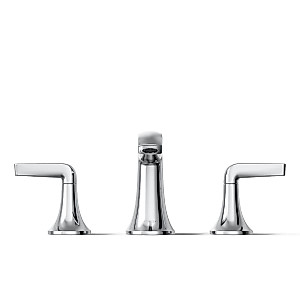 Kohler K-22020-4-CP Kohler K-22020-4 Tempered 1.2 GPM Widespread Bathroom Faucet with UltraGlide and Pop-Up Drain Assembly