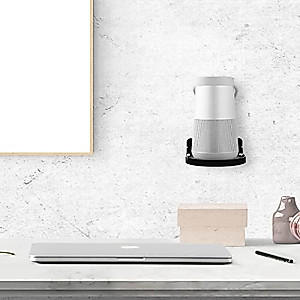 TXEsign 5.3 inches Speaker Shelf Mount Small Floating Shelf Small Shelf Stand for Bluetooth Speaker, Webcam, Action Figures Acrylic Speaker Mount (Black)