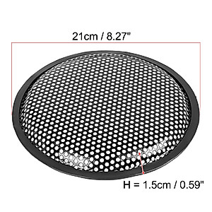 X AUTOHAUX 8 Inch Car Audio Speaker Sub Woofer Subwoofer Metal Black Waffle Grill Cover Protector Universal