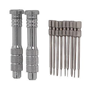 Slotted Screwdriver Set, Screwdriver Set High Strength with 9 Bits 2 Handles for Electronics Maintenance