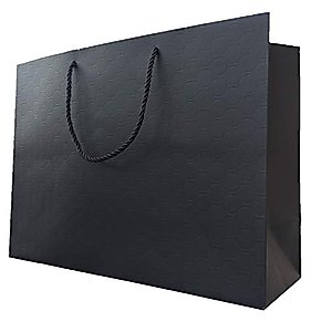 MODEENI 10 Large Gift Bags 16x12 inches Extra Large Black Gift Bags Luxury XL 16x6x12 Black Wedding Bag Matte Extra Large Gift Bag with handles 16x12 Big Size XL Black Paper Shopping Bags Modern Fancy Elegant For Presents Gifts Business