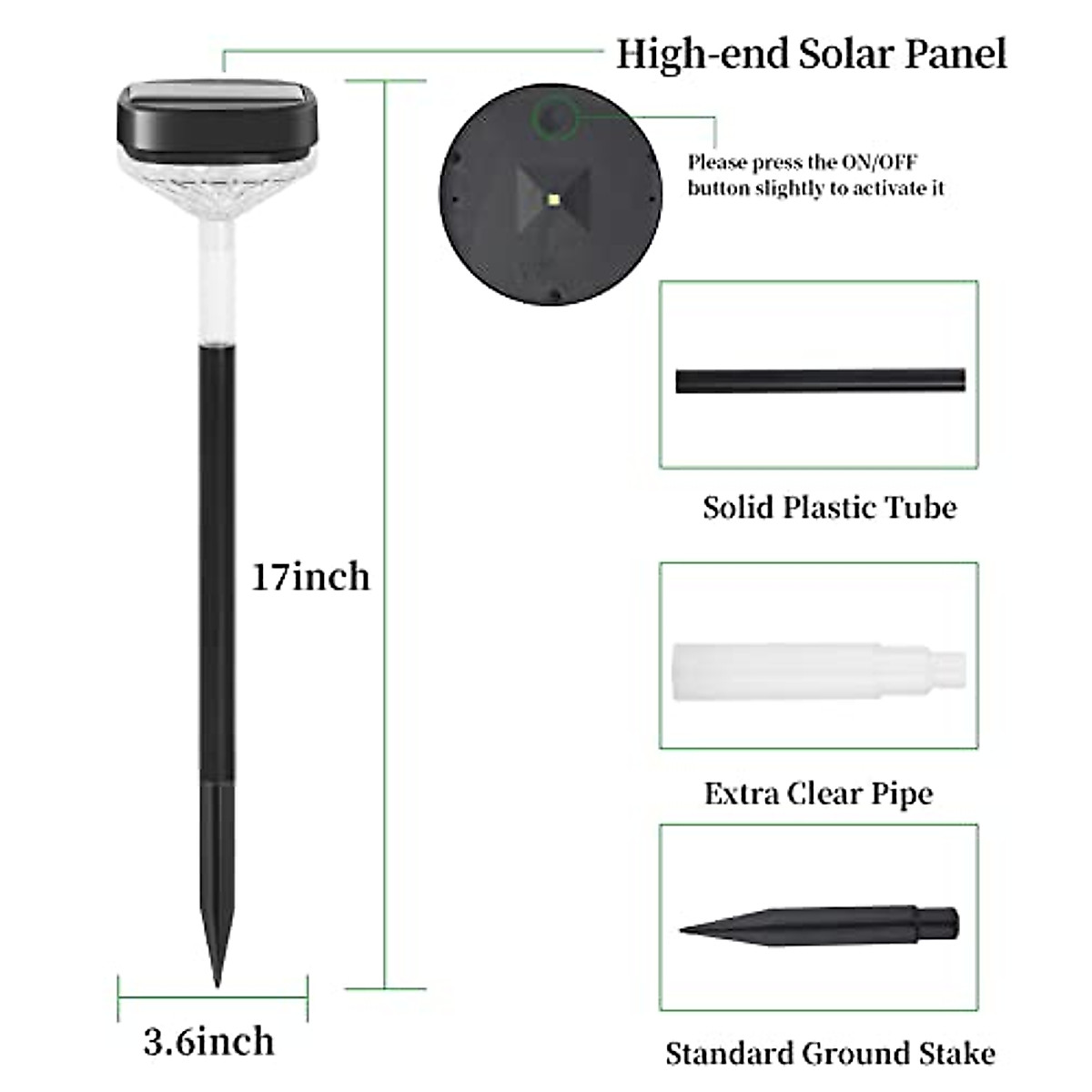 ketive High Bright Solar Pathway Lights Outdoor Garden,Landscape Path Lights, Waterproof Solar Yard Lights,Wireless Outside Garden Lights,Cold White,4 Pack