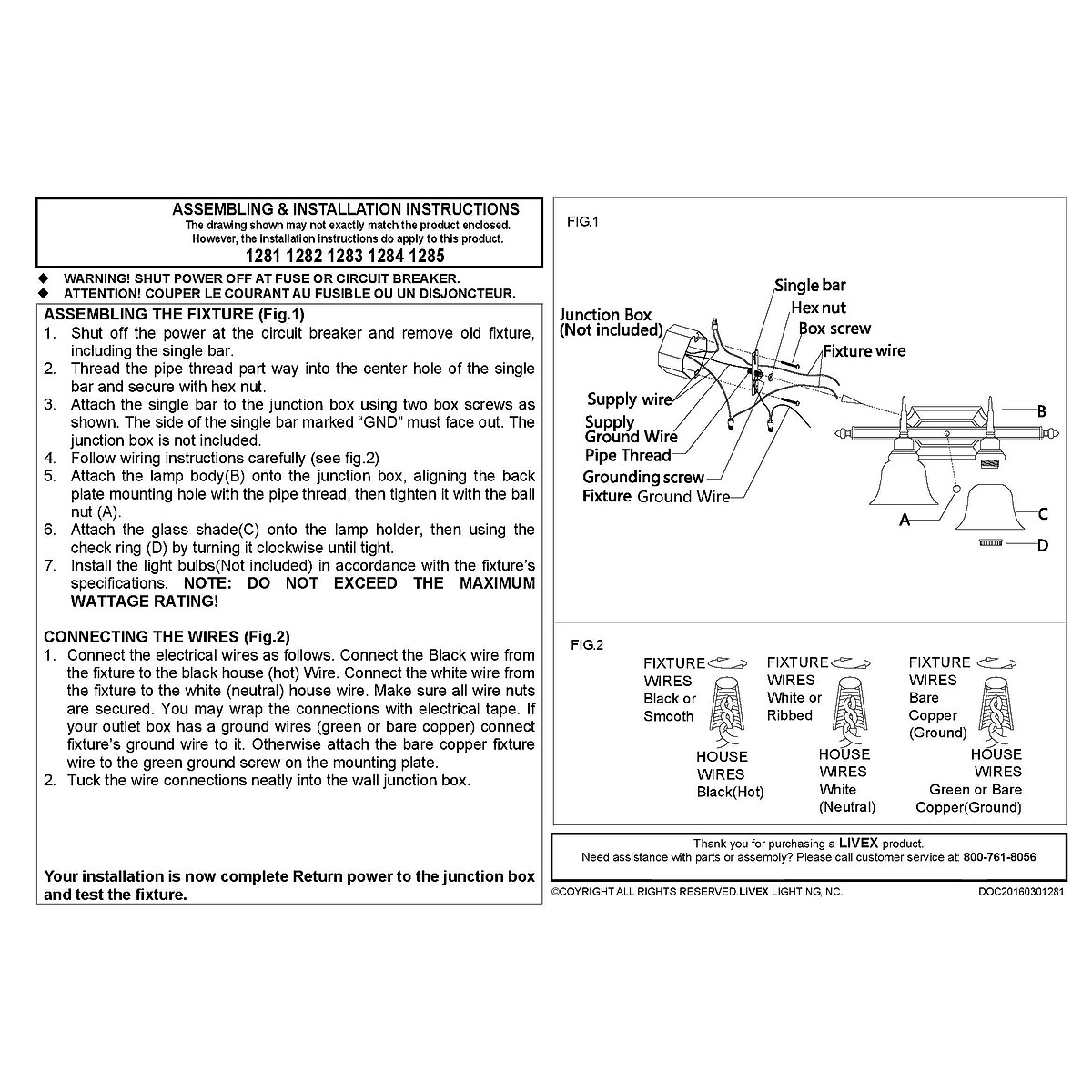 Livex Lighting 1281-05 Bath Vanity with White Alabaster Glass Shades, Chrome