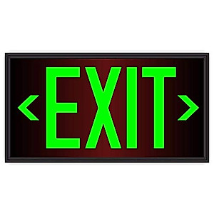 Photoluminescent Exit Sign Red - Framed Flat Wall Mount. UL 924 Code Approved/IBC/NFPA 101/Item: FRUL-050-R