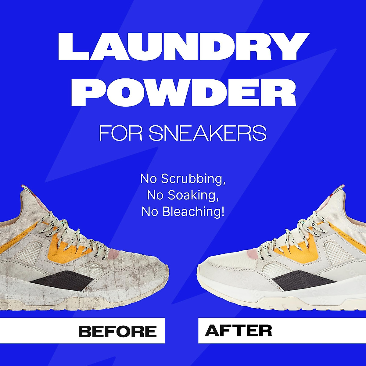 Sneaker Cleaner Kit, Shoe Cleaner for White & Colored Sneakers, Stain Remover, Deodorizer Powder, Washing Machine Safe, Shoe Cleaning Kit for Sneakers (1 Lbs)