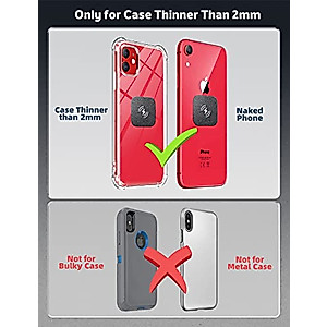 eSamcore Wireless Charging Compatible Phone Metal Plate, Phone Magnet Sticker for Magnetic Car Phone Mount Holder & Cradle & Stand for [Vent] [CD] [Windshield] [Dashboard] 1.7 X 1.7 Inch [2-Pack]