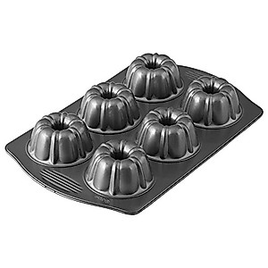 Wilton Excelle Elite Non-Stick 6-Cavity Mini Fluted Tube Baking Pan
