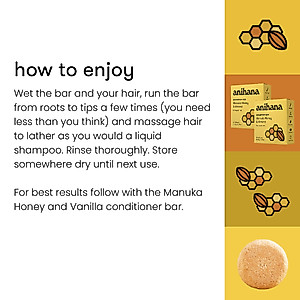 ANIHANA Shampoo Bar for Regular Normal Hair Clean Purifying Natural Healthy Look and Shine Paraben Free Manuka Honey and Almond 2.29 oz