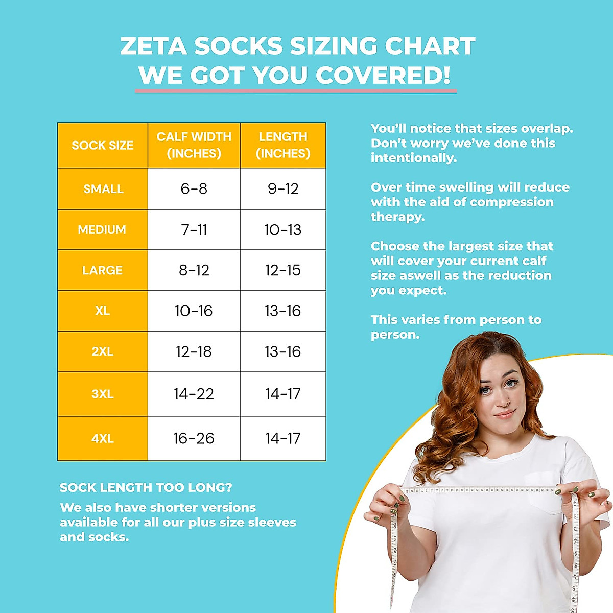Zeta Wear Plus Size Leg Sleeve Support Socks - The Wide Calf Compression Socks Men and Women Love for Its Amazing Fit, Cotton-Rich Comfort, Compression & Soothing Relief, 1 Pair, 3XL, White