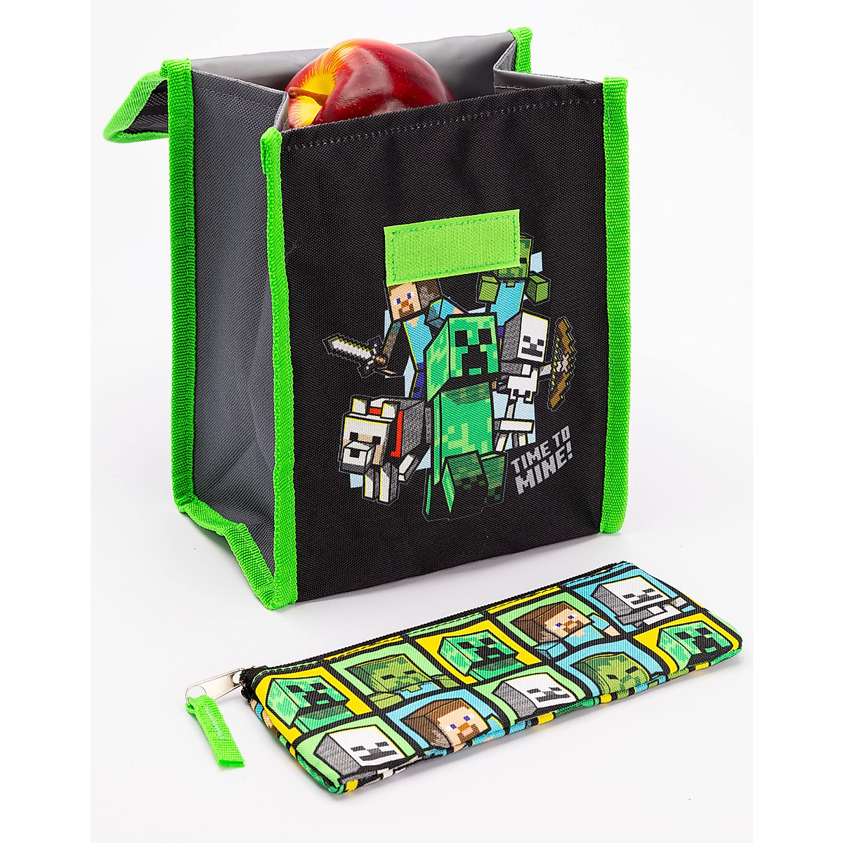 Minecraft Backpack & Lunch Box 5 Piece Rucksack Bag Gift Set Merchandise