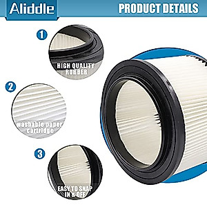 Aliddle 17810 Replacement Filter For Craftsman 9-17810 Wet Dry General Purpose Vacuum Cleaner Fit 3&4 Gallon