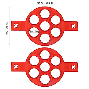 Fdit 2pcs Silicone Pancake Non-Stick Egg Shaper Frying Pan Ring Maker Accessory DIY Kitchen Utensils