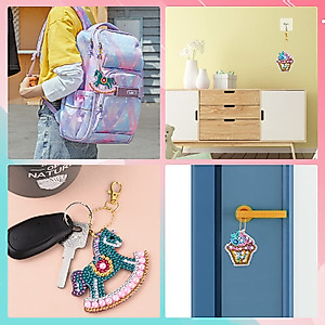 YEHUONU Diamond Art Painting Kits for Kids, Sticky Mosaics Keychains Creativity,Crafts for Beginners Girls