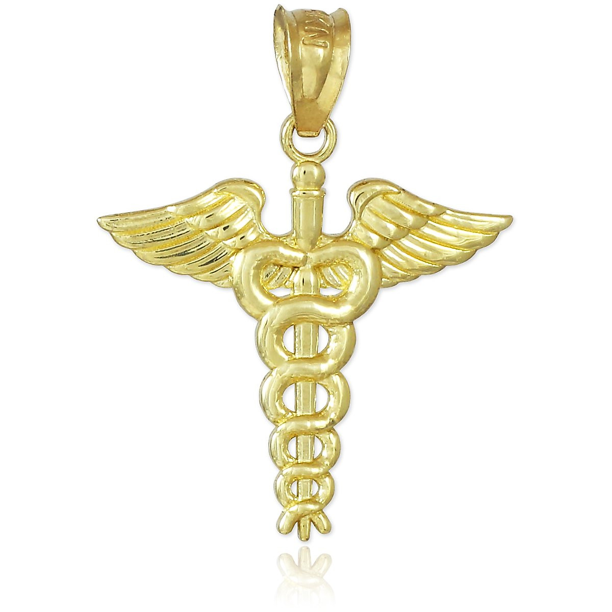 American Heroes 14k Gold Caduceus Charm Pendant