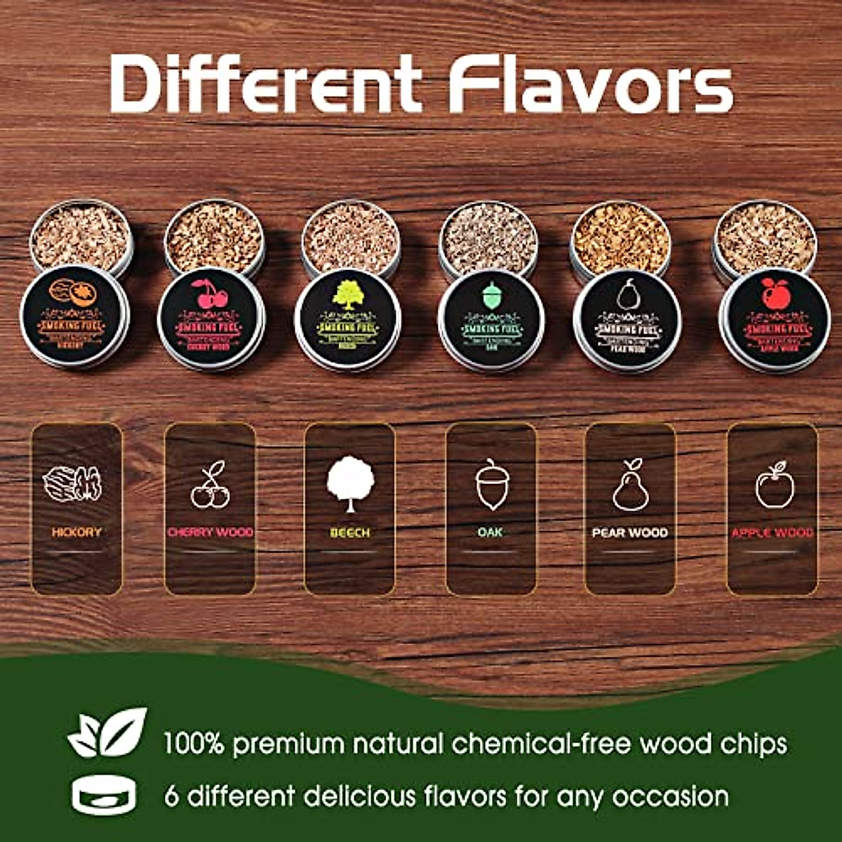 Sunla Cocktail Smoker Kit with Torch 6 Flavors Wood Smoker Chips, Bourbon Whisky Smoker Infuser Kit Infuse Wine Whiskey Salad and Meats, Valentine's Day Gift for Your Friends, Husband, Dad (No Butane)