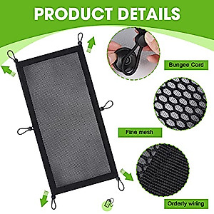 Under Desk Cable Management Net for Sit Stand Desk, Privacy Mesh Cable Manager,Flexible Under Desk Wire Net Large Capacity Cord Organizer Net,Cord Management Solution (23.6X11.8 Inches)