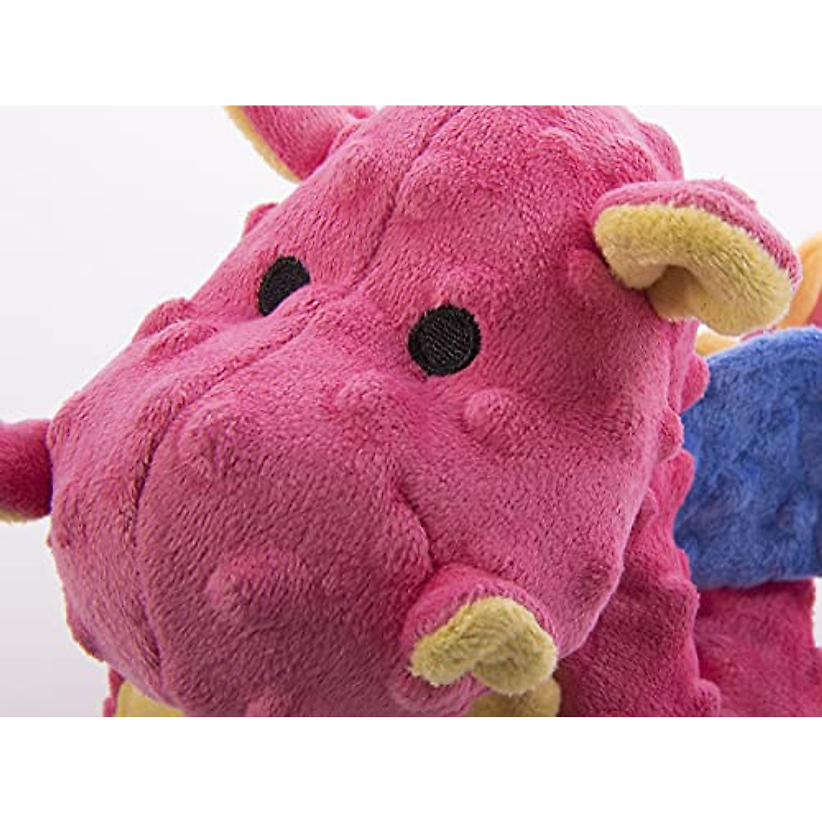 goDog Bubble Plush Dragons Squeaky Dog Toy, Chew Guard Technology - Coral, Large