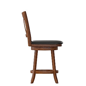 Taylor & Logan Francis Classic Wooden Swivel Counter Stool in Antique Oak