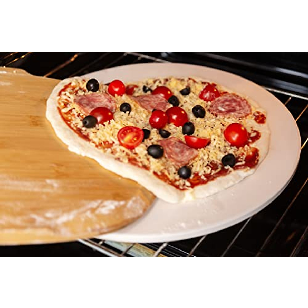 PANDA LAND EXTRA LARGE 15" PIZZA STONE| Circular Cordierite Pizza Stone For Oven Baking & BBQ Grilling | Durable and Safe Ceramic Baking Stone for Grill | Thermal Shock Resistant Cooking Stone 15 Inch