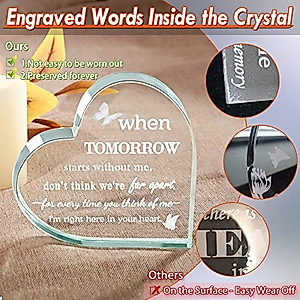 HUANGXIN Sympathy Gift Crystal Keepsake Memorial Gifts for Loss of Loved One Condolence Grief Bereavement Present in Memory of Mother Father Husband Wife (4.5 x 4.5 x 0.8 Inch)
