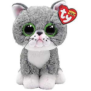 Ty Beanie Boos Fergus The Cat with Big Green Eyes and Glitter - The Plush with Big Sparkly Eyes 15 cm T36581