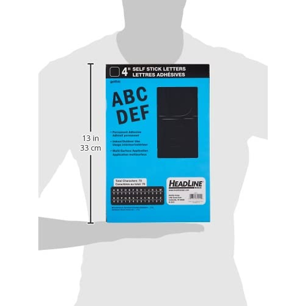 Headline Sign 32411 Stick-On Vinyl Letters, Black, 4-Inch